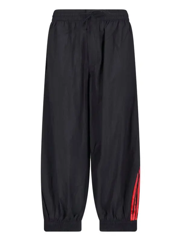Y3 Minimal Polyamide Trousers With Signature Stripes