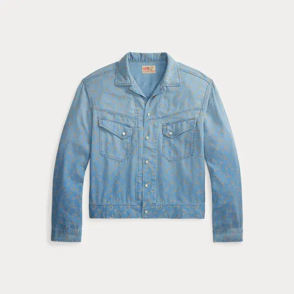 Ralph Lauren Horseshoe-print Denim Shirt Jacket - Indigo