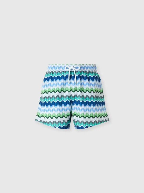 Missoni Printed Swim Shorts With Greek Key Motif - Multicoloured