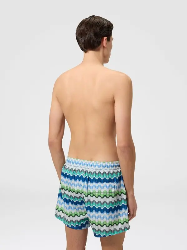 Missoni Printed Swim Shorts With Greek Key Motif