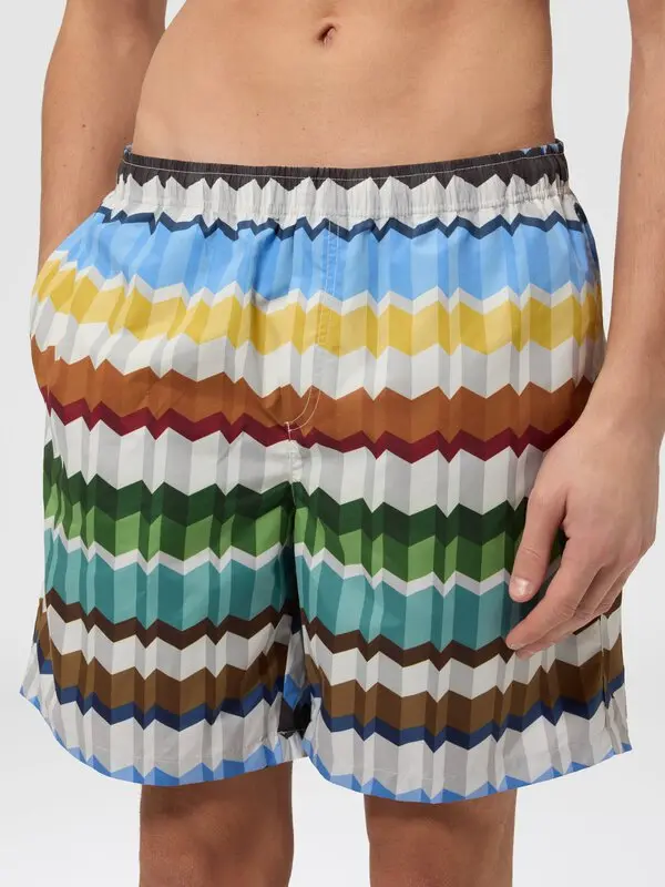 Missoni Long Printed Swim Shorts With Elastic Waistband