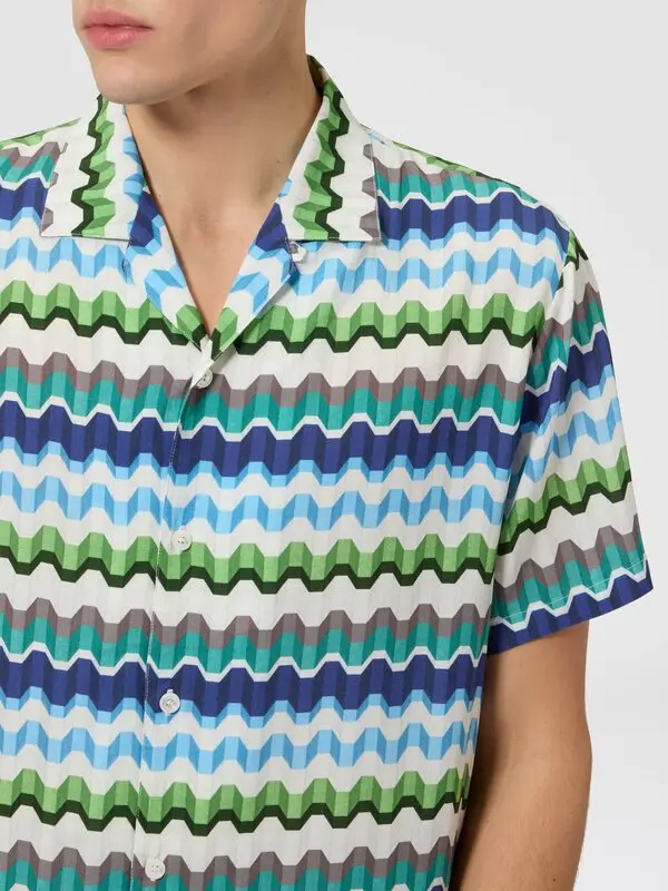 Missoni Viscose Bowling Shirt With Greek Key Print