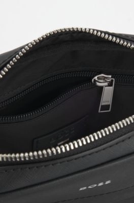 BOSS Leather Reporter Bag With Adjustable Logo Strap