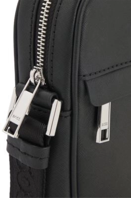 BOSS Leather Reporter Bag With Adjustable Logo Strap