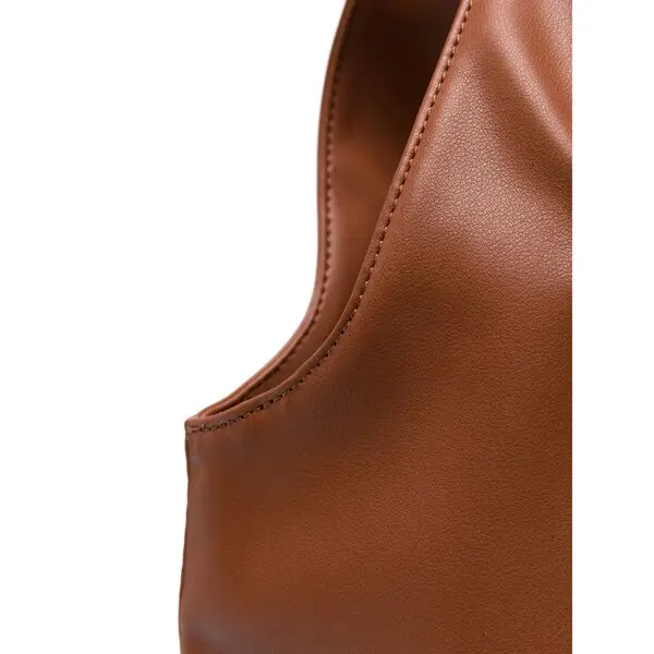 A.p.c. Caramel Faux Leather Logo Tote Bag - Brown