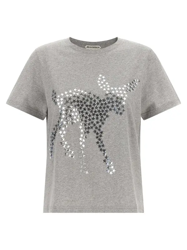 JW Anderson Animal Stars" Cotton T-shirt - Gray