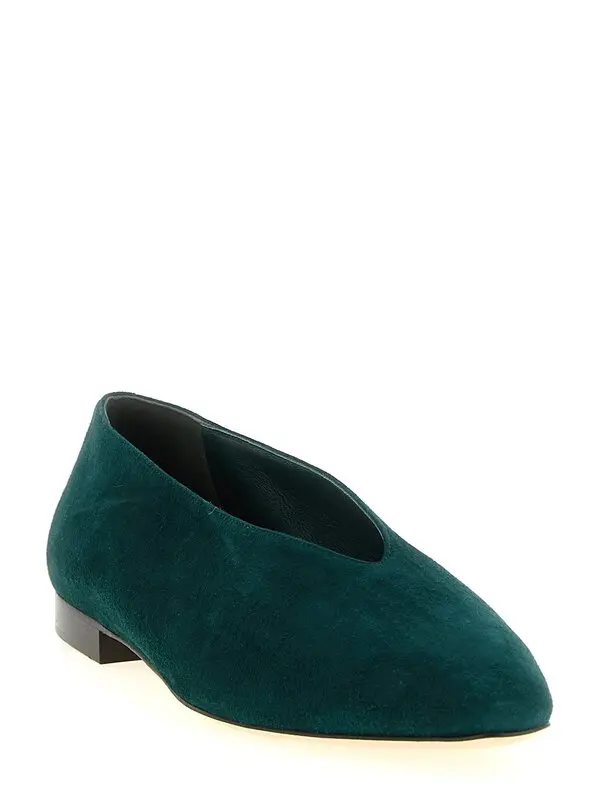 JIMMY CHOO Margot Suede Ballet Flats - Green