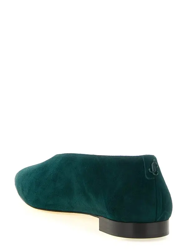 JIMMY CHOO Margot Suede Ballet Flats - Green