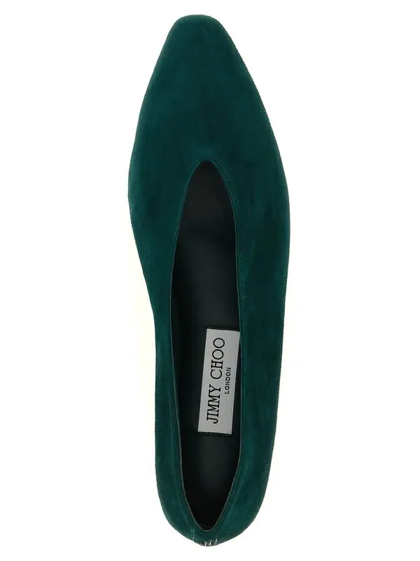 JIMMY CHOO Margot Suede Ballet Flats - Green