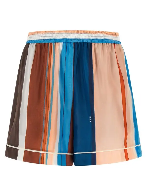 Fendi Venetian Stripes Silk Shorts - Multicolor