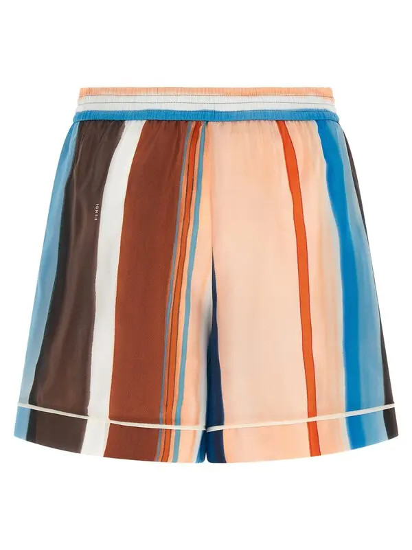 Fendi Venetian Stripes Silk Shorts - Multicolor