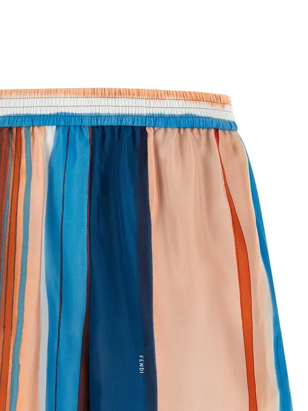 Fendi Venetian Stripes Silk Shorts - Multicolor