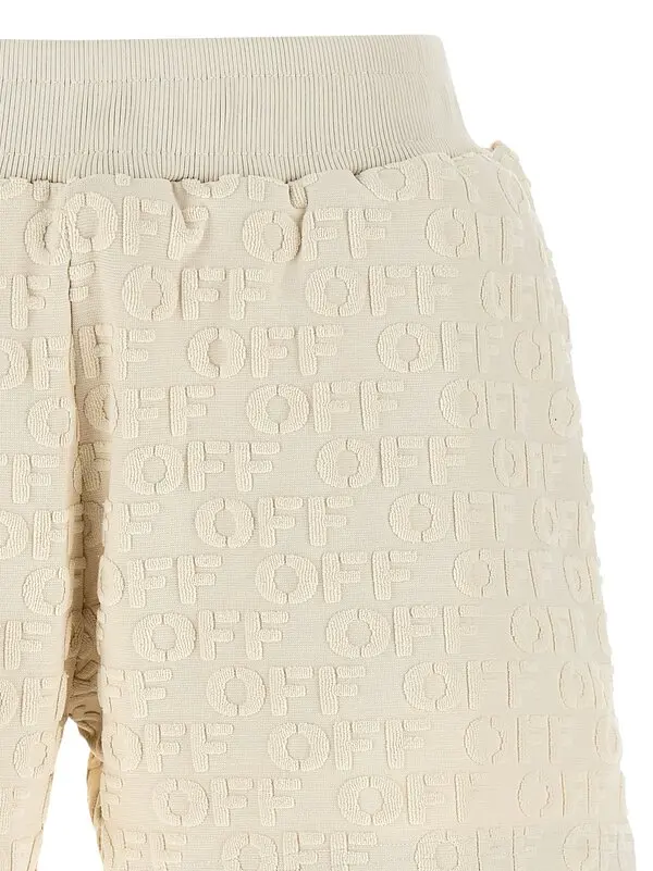 Off-White Terry Jacquard Logo Shorts - Cream