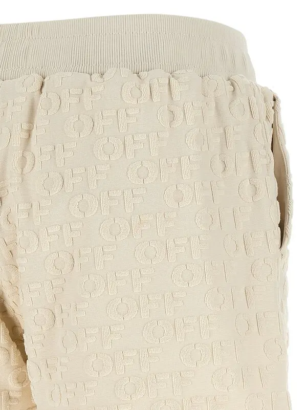 Off-White Terry Jacquard Logo Shorts - Cream