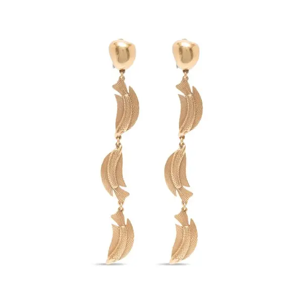 Cult Gaia Tone Fish Pendant Drop Earrings - Gold