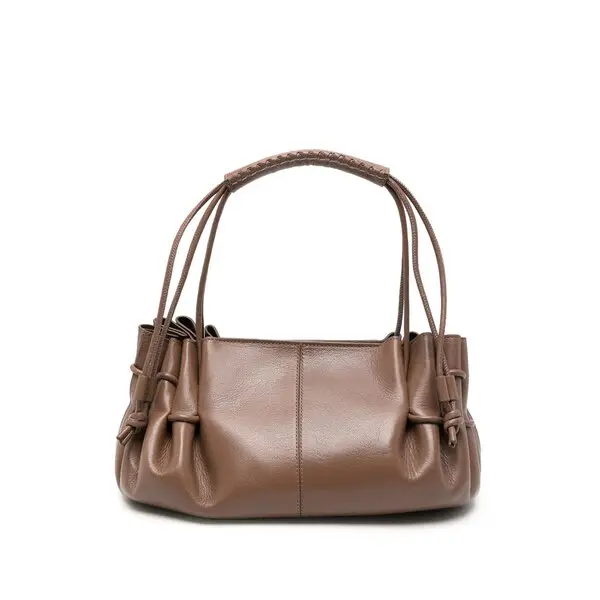 Hereu Braided Handle Leather Tote - Brown