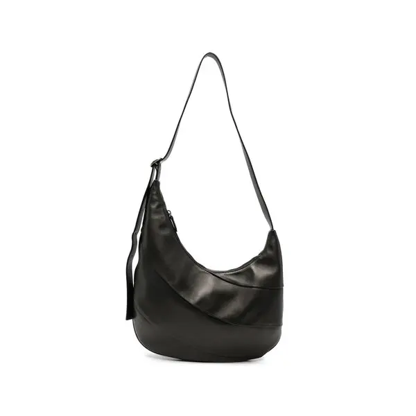 Hereu Calf Leather Shoulder Bag With Clasp Fastening - Black