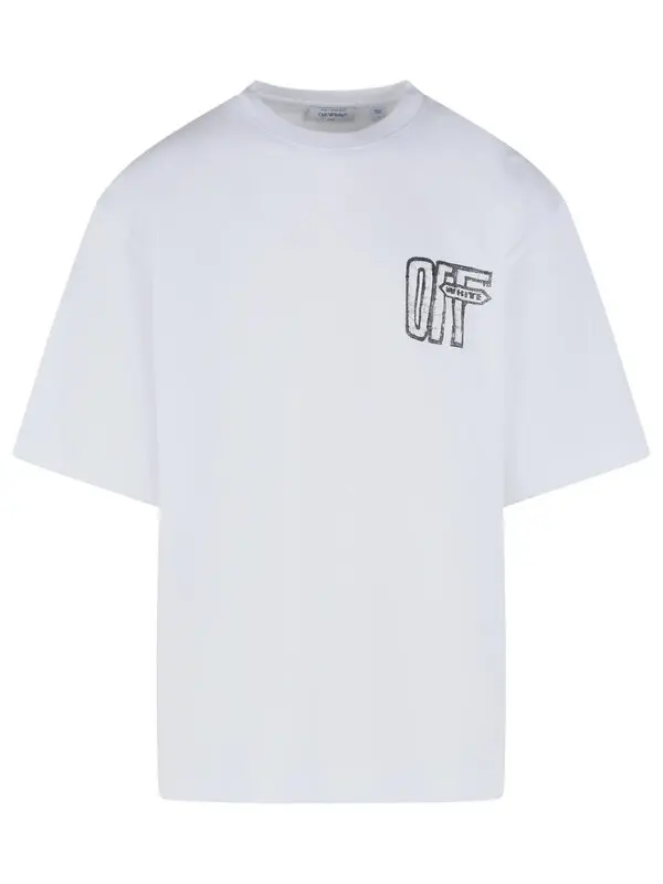 Off-White Motion Arrow' Cotton T-shirt - White