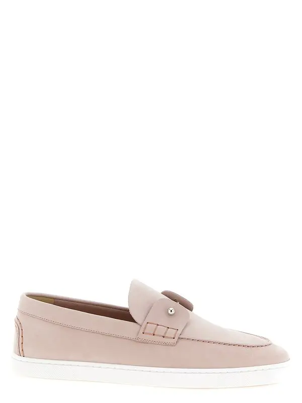 CHRISTIAN LOUBOUTIN Chambeliboat Loafers With Metal Detail - Pink