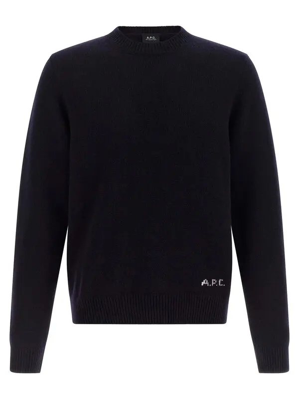 A.p.c. Edmond' Pure Wool Crew Neck Sweater - Blue
