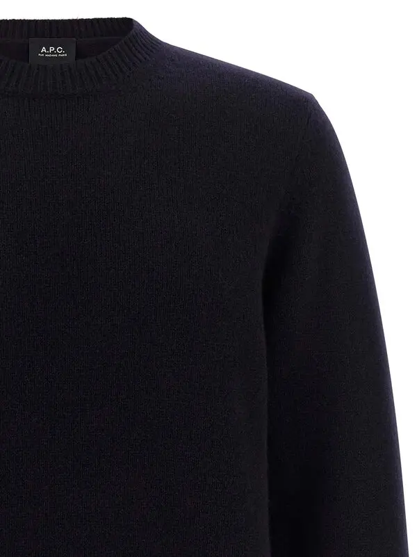 A.p.c. Edmond' Pure Wool Crew Neck Sweater - Blue