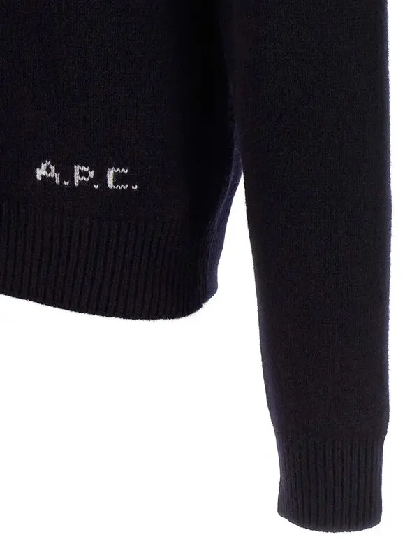 A.p.c. Edmond' Pure Wool Crew Neck Sweater - Blue