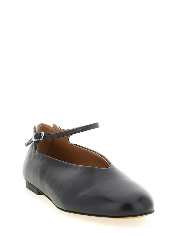 JIL SANDER Calfskin Elyss Ballet Flats - Black