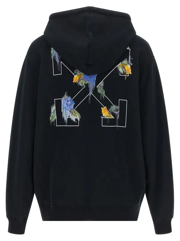 Off-White Arrow Out Flower' Hoodie - Black