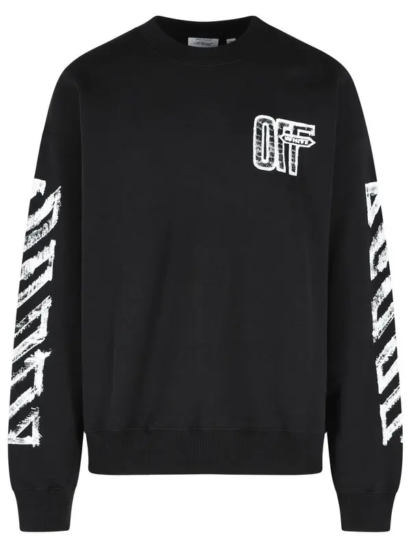 Off-White Motion Arrow" Cotton Sweatshirt - Black