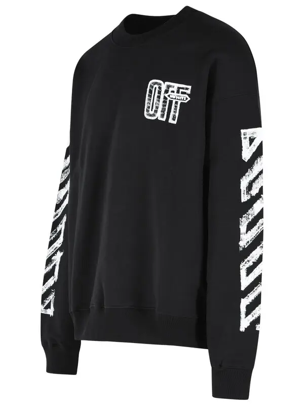 Off-White Motion Arrow" Cotton Sweatshirt - Black