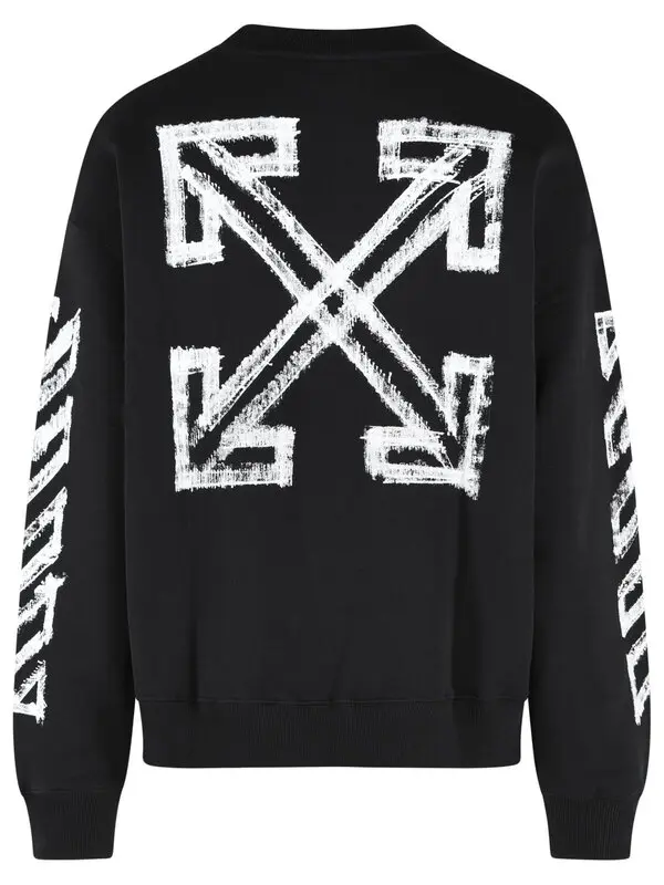 Off-White Motion Arrow" Cotton Sweatshirt - Black