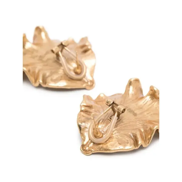 Cult Gaia Tone Hammered Leaf Earrings - Gold