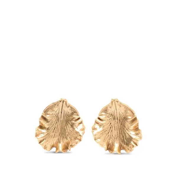 Cult Gaia Tone Hammered Leaf Earrings - Gold