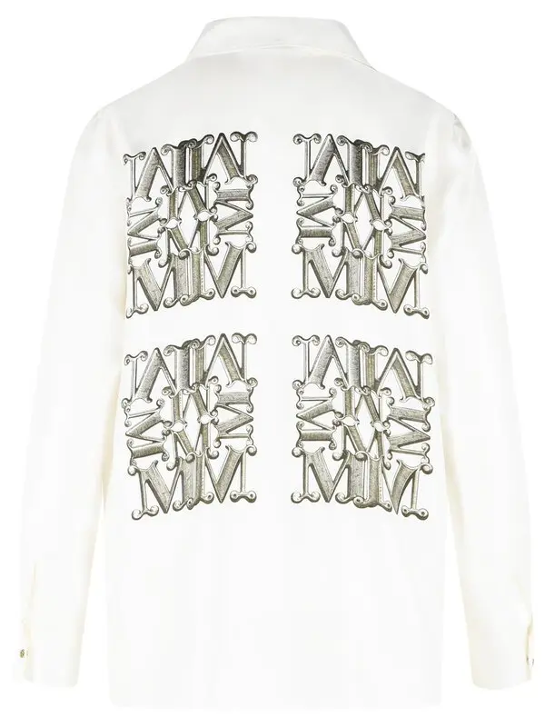 Max Mara Silk Twill Shirt With Knot Button Cuffs - Green