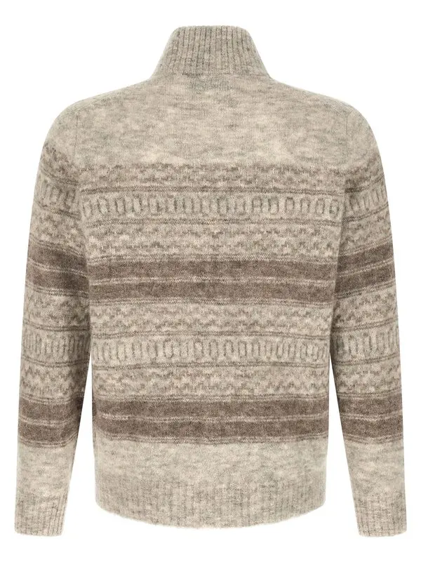 Brunello Cucinelli Nordic Jacquard Zip-up Cardigan - Cream