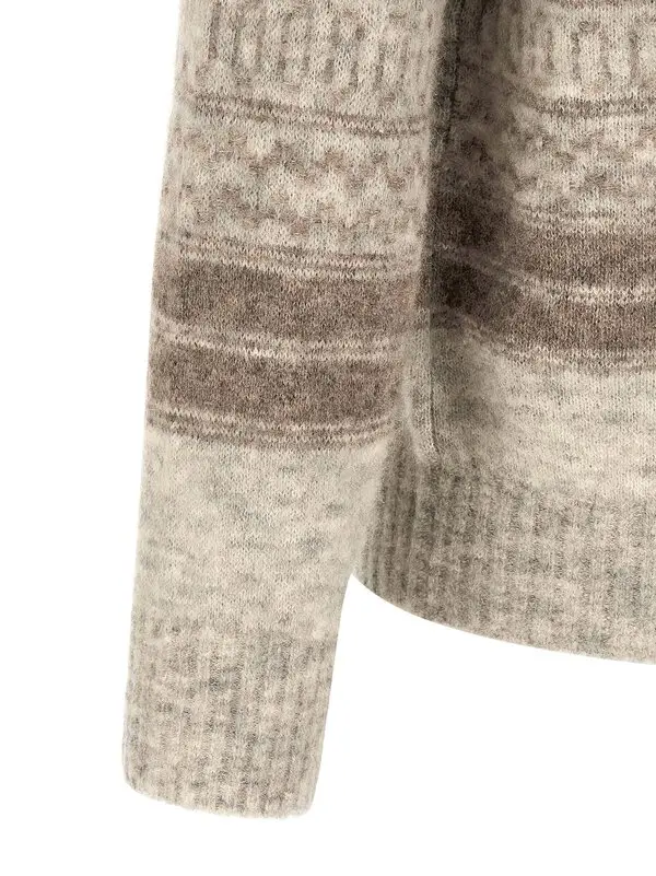 Brunello Cucinelli Nordic Jacquard Zip-up Cardigan - Cream