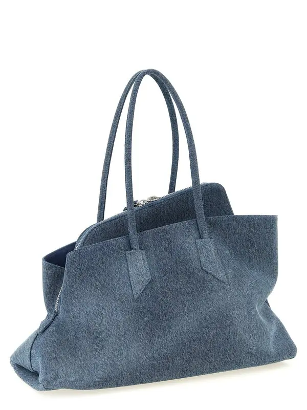 Attico La Passeggiata Medium' Denim Shoulder Bag - Blue