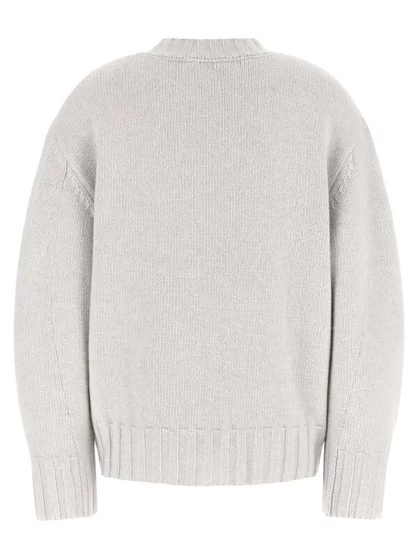 Attico Asymmetrical Hem" Fine Knit Sweater In Virgin Wool And Cashmere Blend - Gray