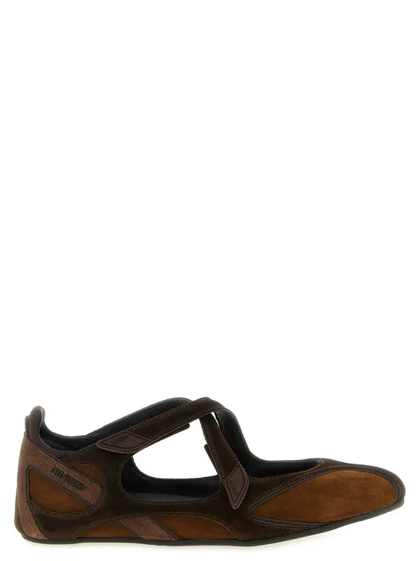 Attico Floor 01' Suede Ballet Flats - Brown