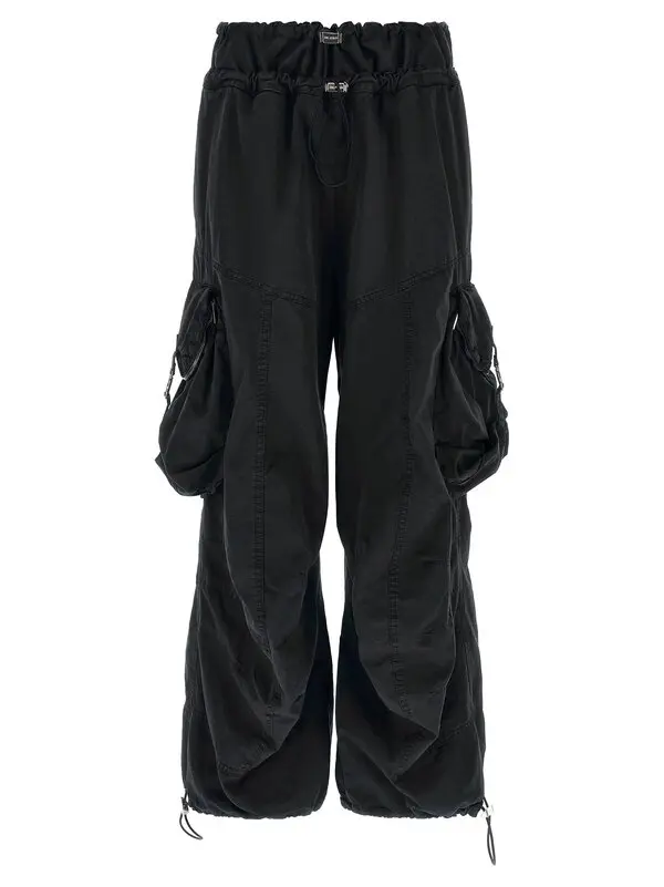 Attico Cargo Pants With Oversized Silhouette And Utility Pockets - Black