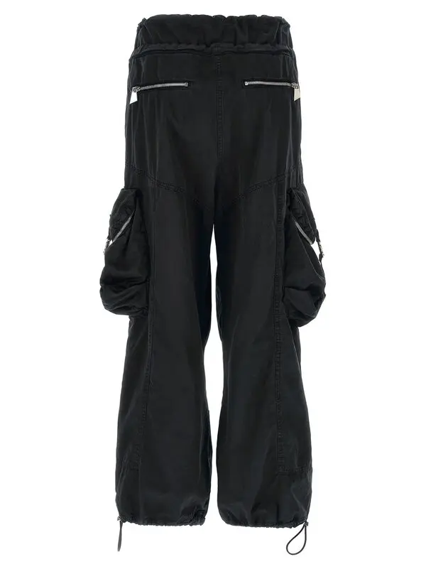 Attico Cargo Pants With Oversized Silhouette And Utility Pockets - Black