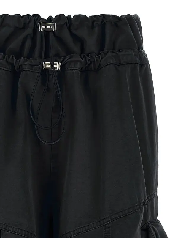 Attico Cargo Pants With Oversized Silhouette And Utility Pockets - Black