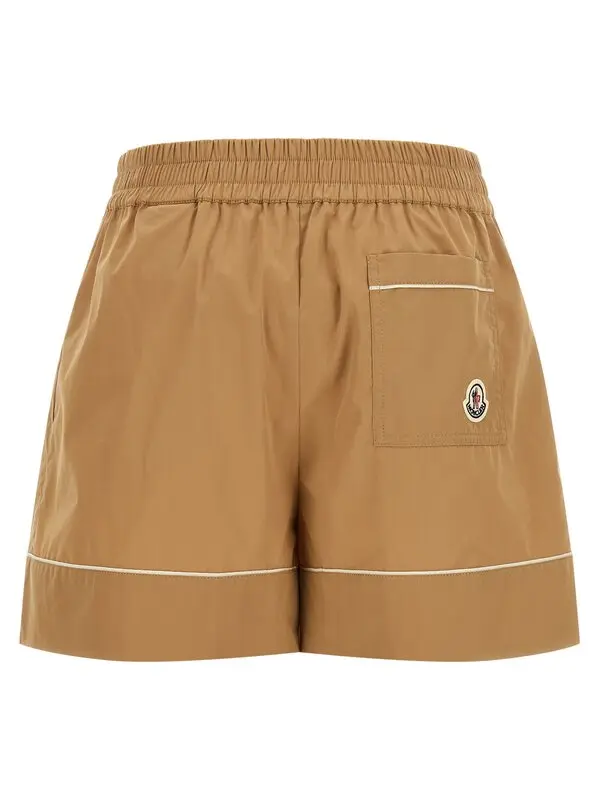 Moncler Tailored High-waisted Shorts With Contrast Piping - Cream