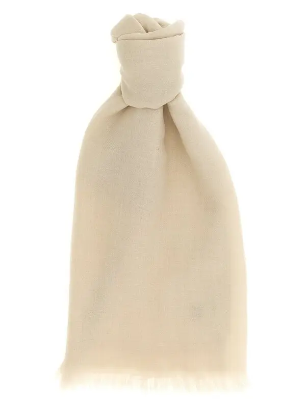 Brunello Cucinelli Silk Cashmere Scarf - Cream