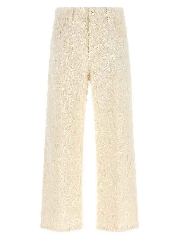 Brunello Cucinelli High-waisted Cropped Straight-leg Denim Trousers - Cream