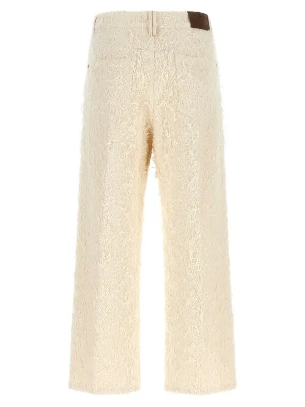Brunello Cucinelli High-waisted Cropped Straight-leg Denim Trousers - Cream