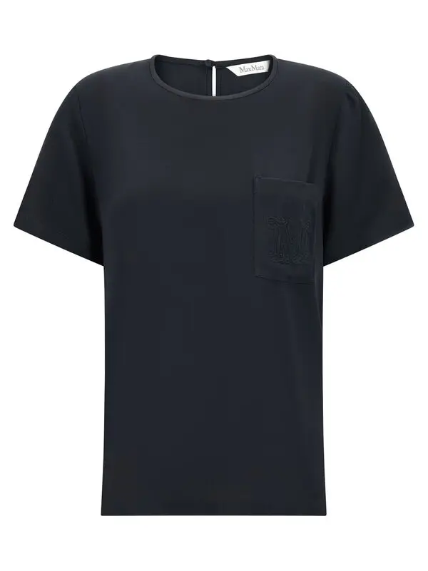 Max Mara Mxmpagano' Silk Crepe De Chine Blouse - Black
