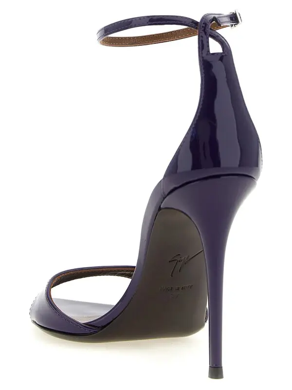 GIUSEPPE ZANOTTI Patent Leather Stiletto Sandals - Purple