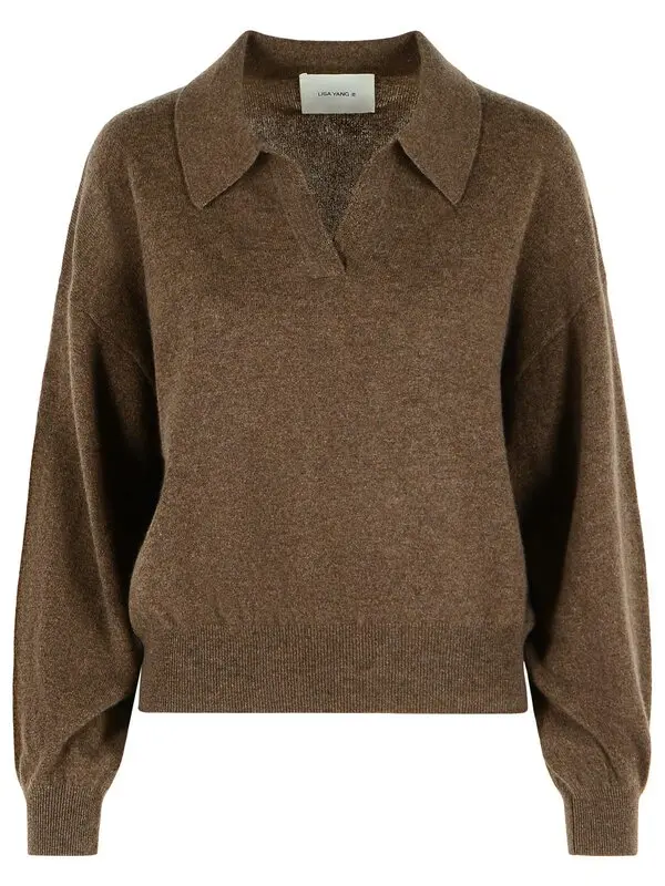 LISA YANG Katriel Dark Truffle Cashmere Sweater - Brown