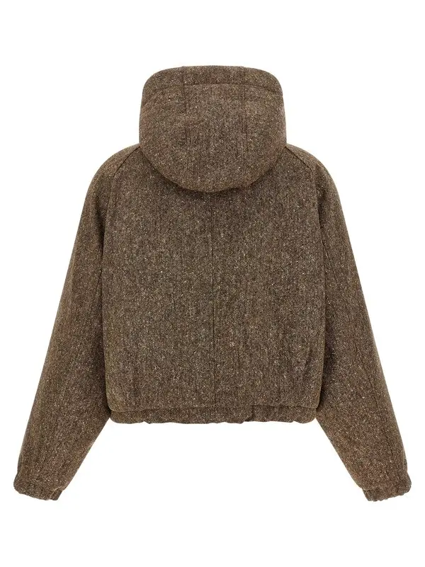 Brunello Cucinelli Donegal Tweed Down Jacket - Brown